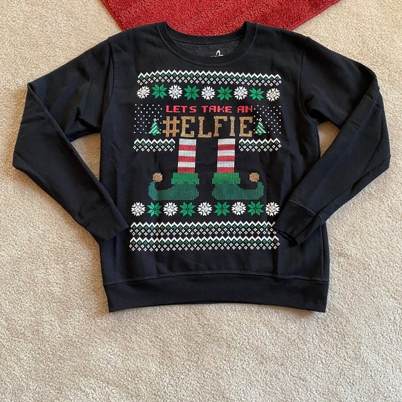 Hanes | Tops | Lets Take An Elfie M Christmas Sweatshirt | Poshmark